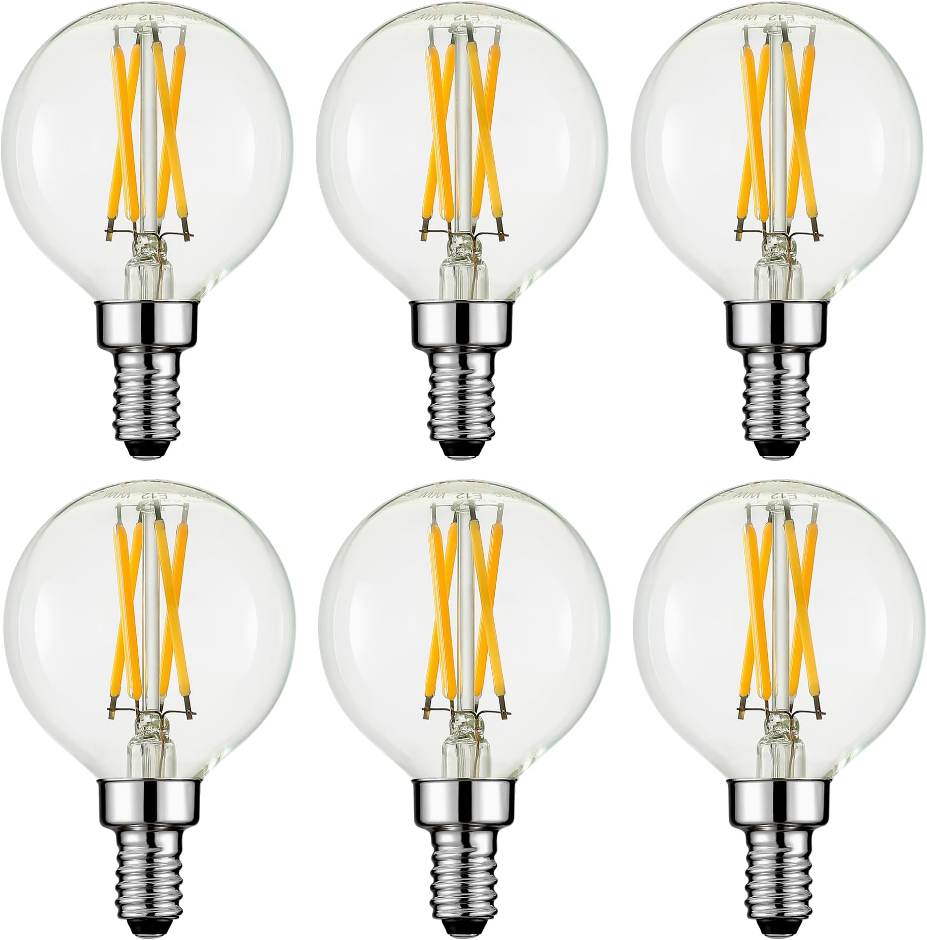 MaoTopCom E14 6W G45 Dimmable LED Filament Bulb, 2700K Warm White 900LM ...