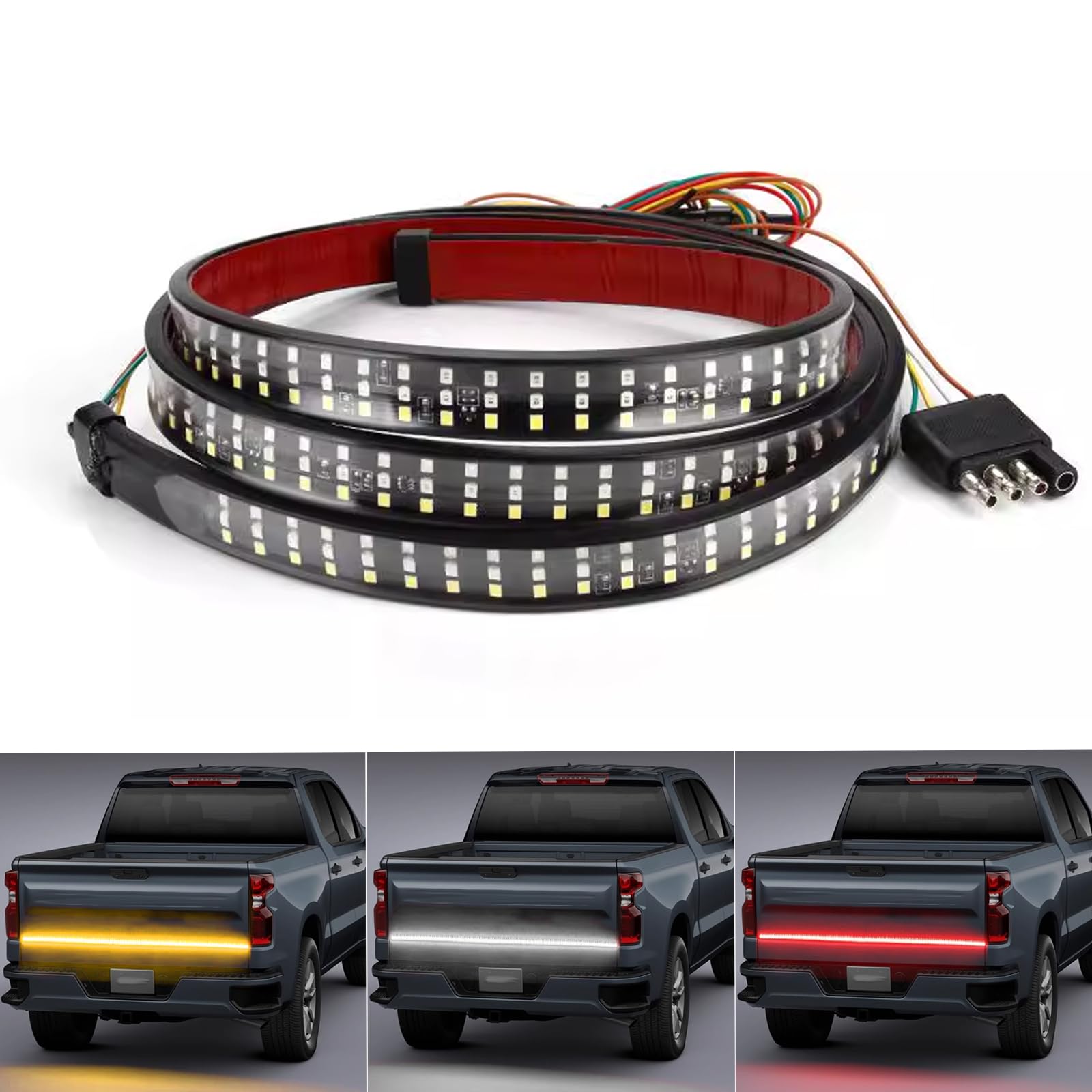 Snapklik.com : ZKFAR Pack-1 Three Rows Truck Tailgate Light Bar, 59In ...