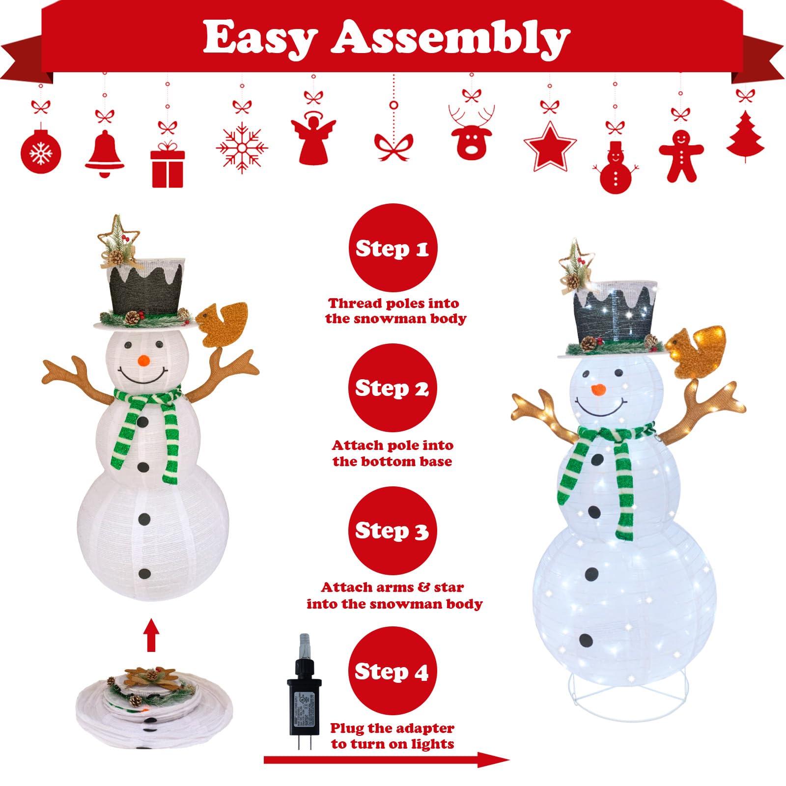Snapklik.com : Outdoor Snowman Lighted, Pop-Up Lighted Snowman Outdoor ...