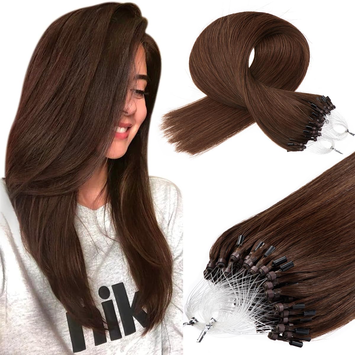 Amazon.com : Kpvxxve Micro Loop Hair Extensions 20 Inch Micro Bead ...