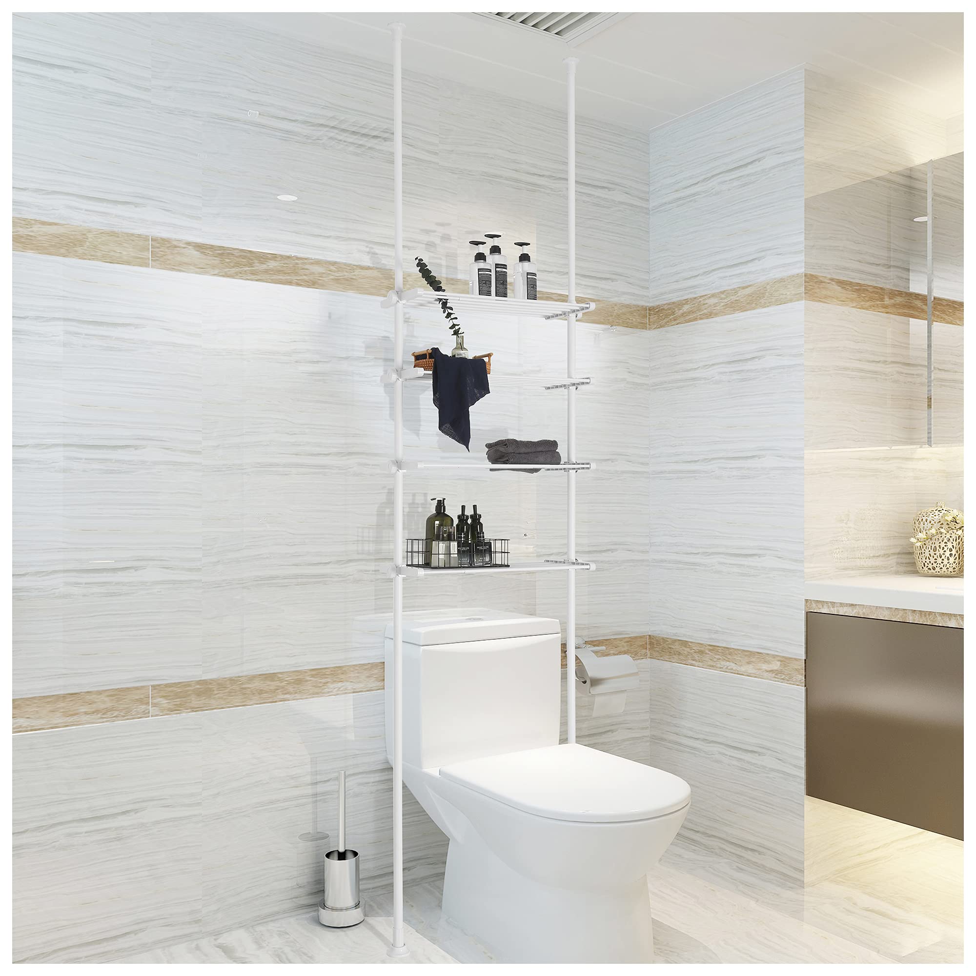 DYN Ptah Bathroom Racks and Shelves Over-The-Toilet Cabinet, 4 Tier ...