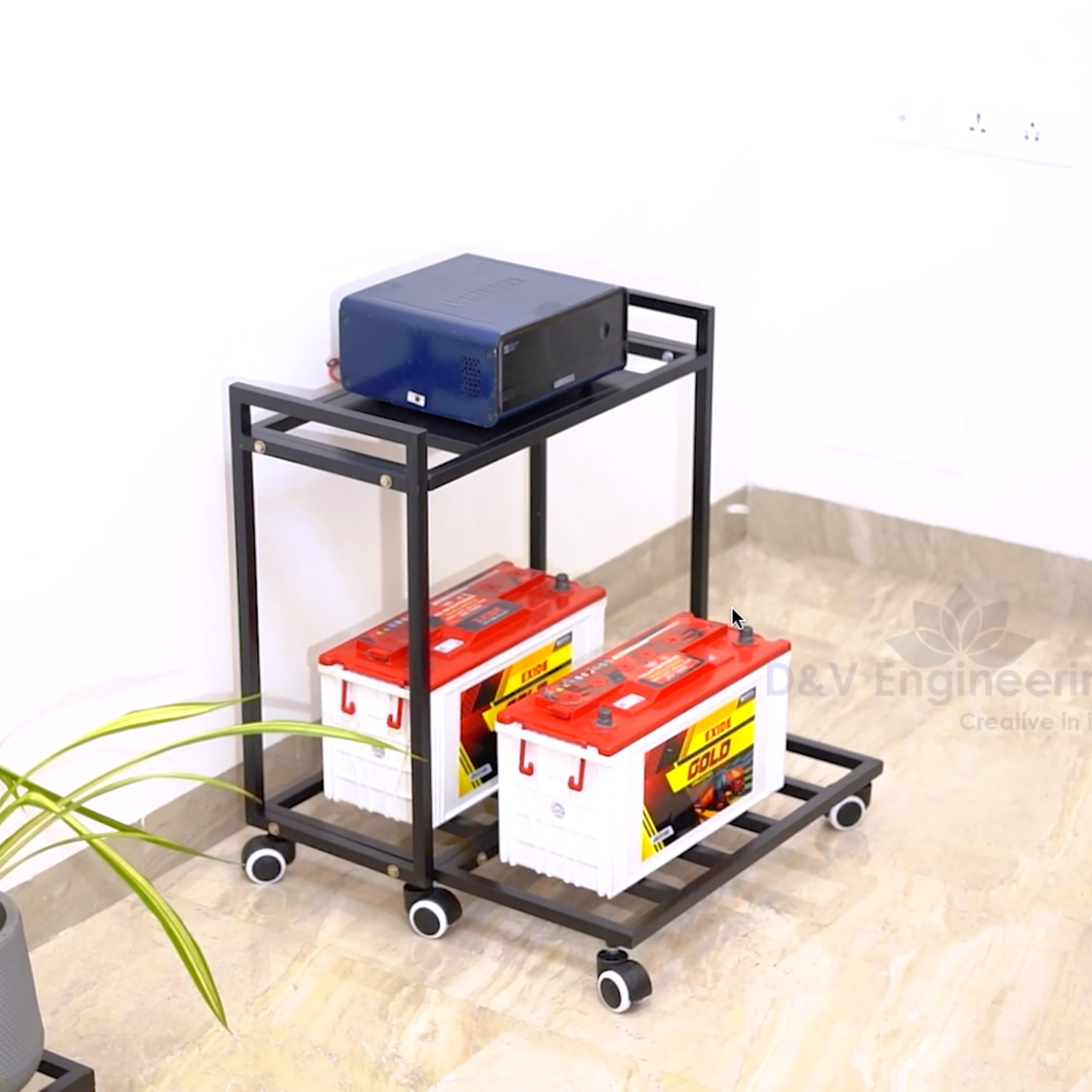 D&V Engineering Metal 2-Tier UPS Stand for Battery and Inverter ...