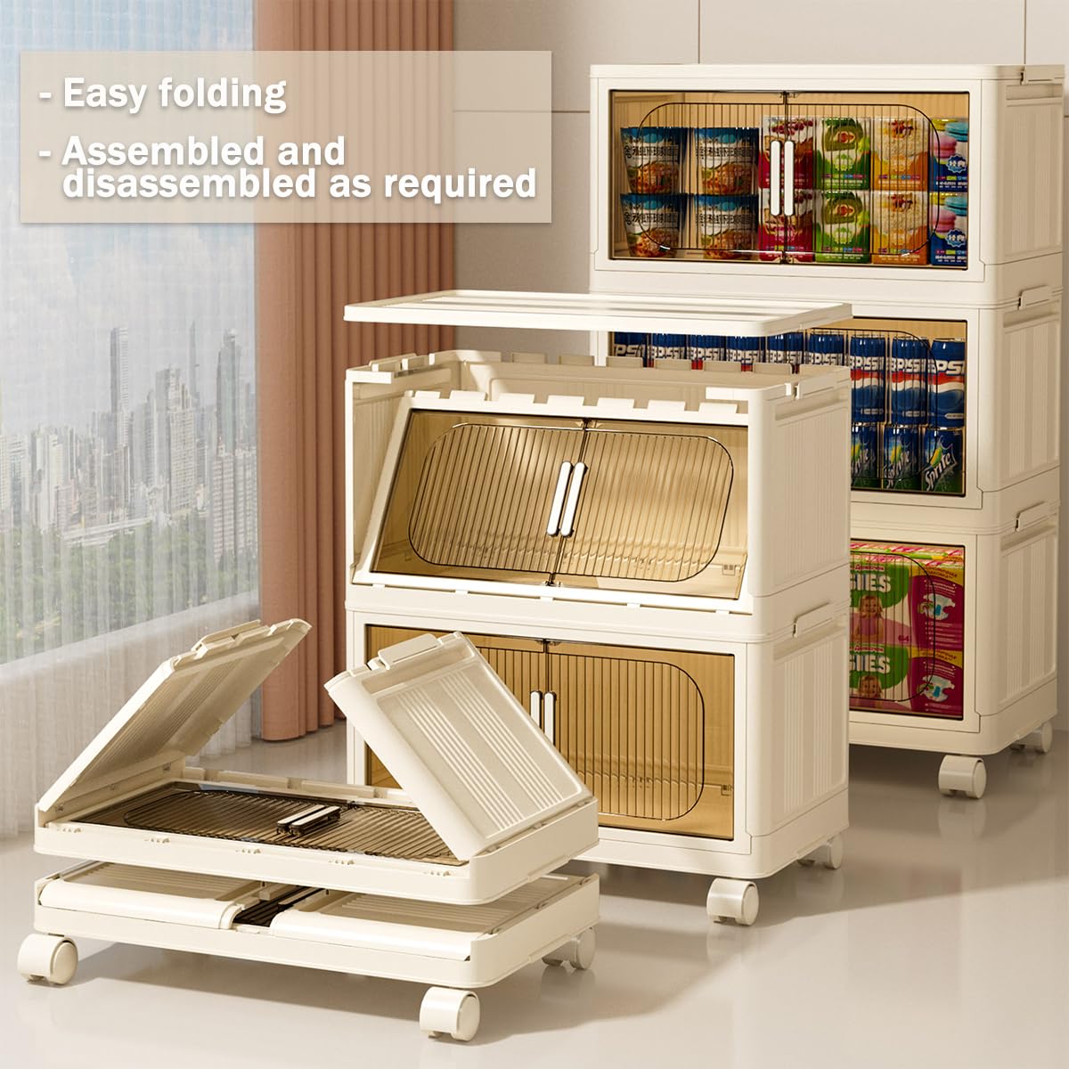 Karramlili Stackable Storage Bins, Plastic Storage Bins With Lids ...