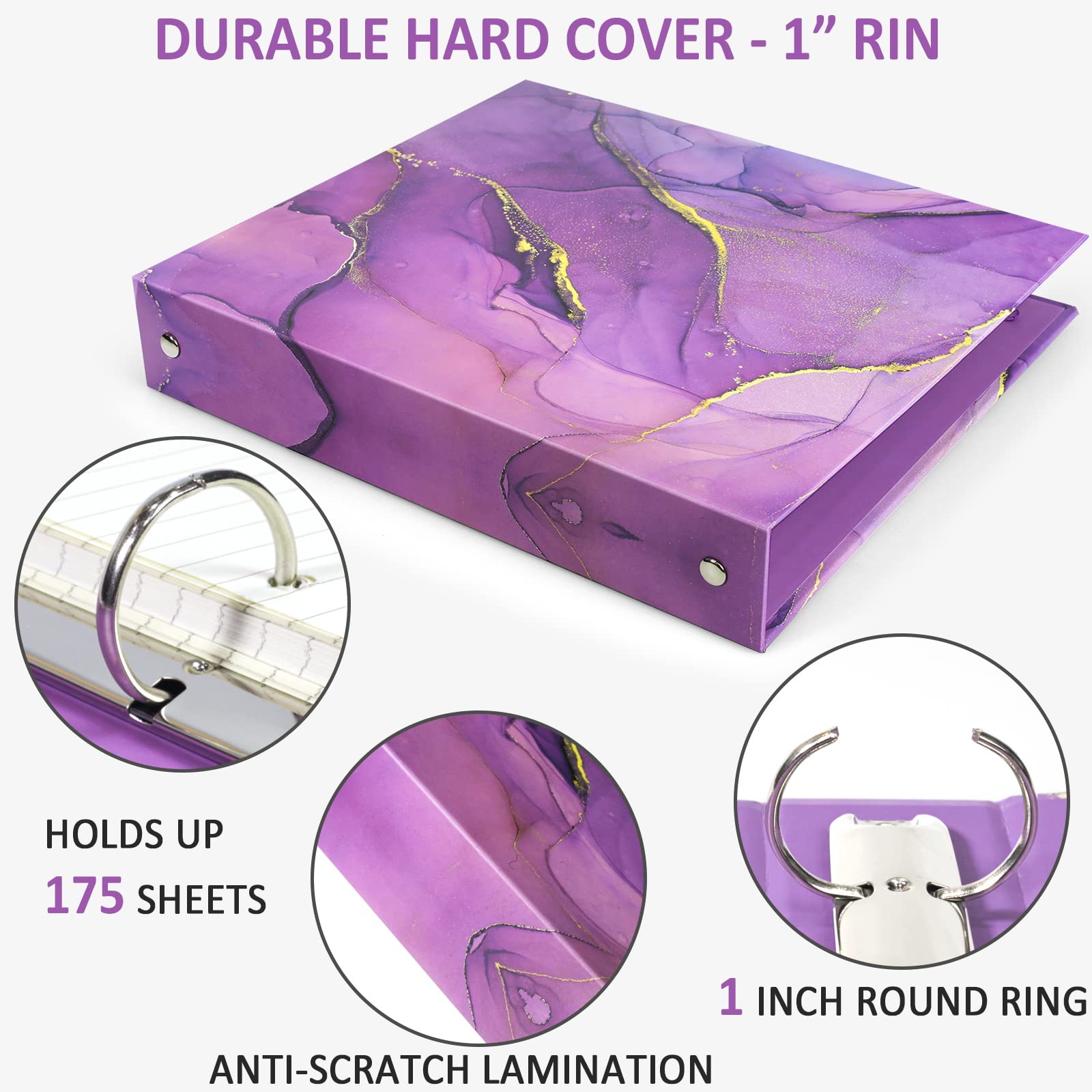 Snapklik.com : Tutata Mini 3 Ring Binder - 5.5x8.5 Inch, 1 Inch Binder