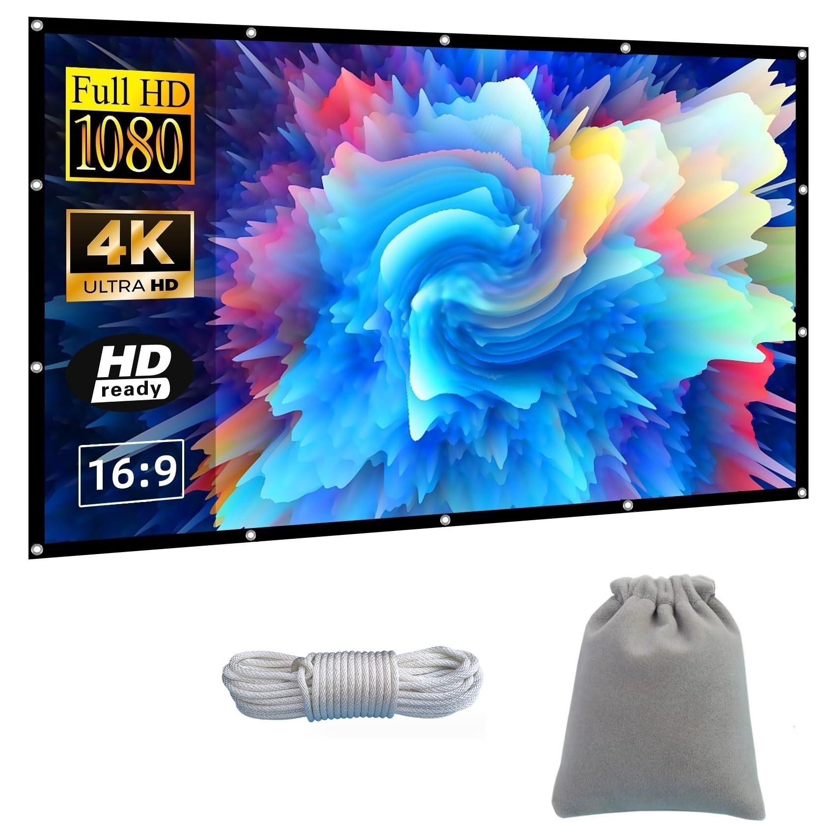 Amazon.com: VERCORKIN Large Projector Screen 250 Inch Canvas Outdoor ...