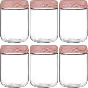 Amazon.com: NETANY 6-pack 16oz Glass jars with Airtight Lids, Overnight Oats Containers with ...