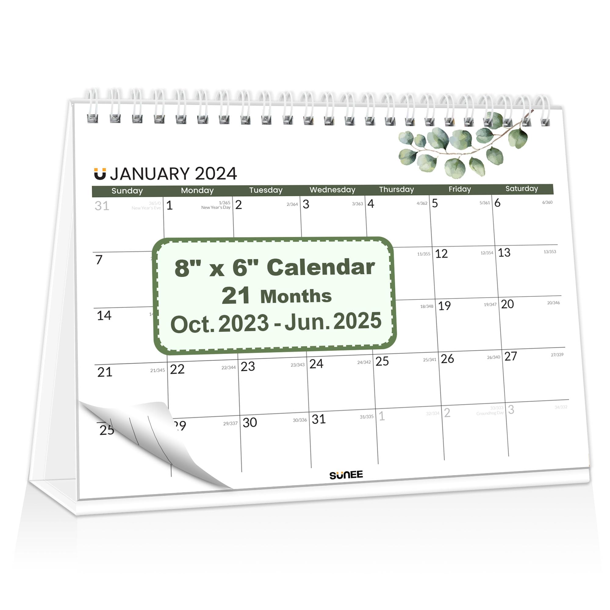 Snapklik.com : 2024-2025 Small Desk Calendar Standing 8x6, 21 Month ...