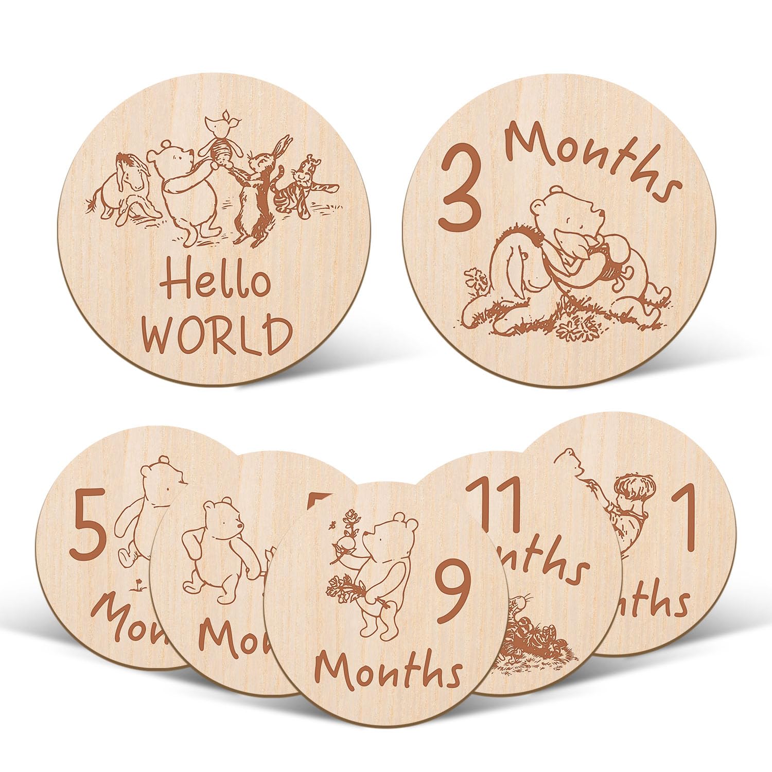 Amazon.com : 7 Pcs Winnie The Pooh Baby Monthly Milestone Markers ...
