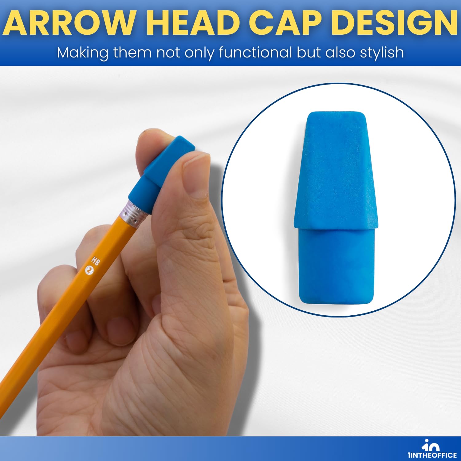 Snapklik.com : 1InTheOffice Pencil Cap Erasers, Assorted Colors ...