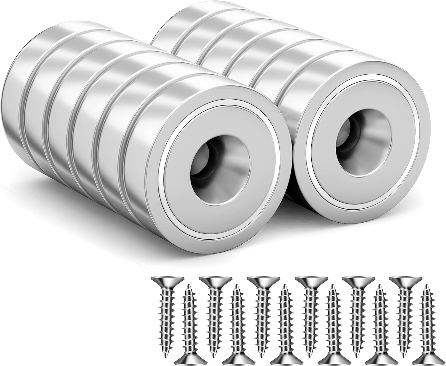 REALTH Cup Magnets Neodymium Strong Permanent Rare Earth Magnets Round ...