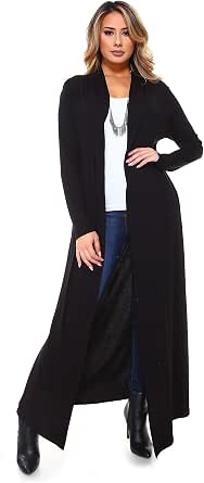 Isaac Liev Maxi Cardigan Duster Sweater – Women's Extra Long Open Front ...