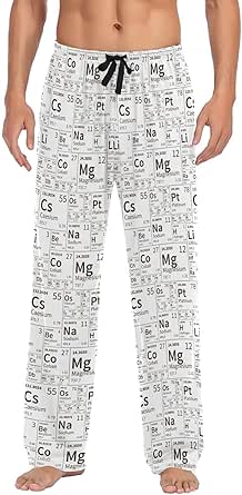 ALAZA Chemical Periodic Table White Men's Straight-Fit Pajama Pants ...