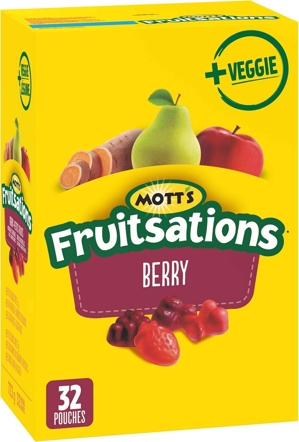 Mott's Fruitsations, Gluten Free Veggie Berry, 32ct, 723g/1.6lbs ...