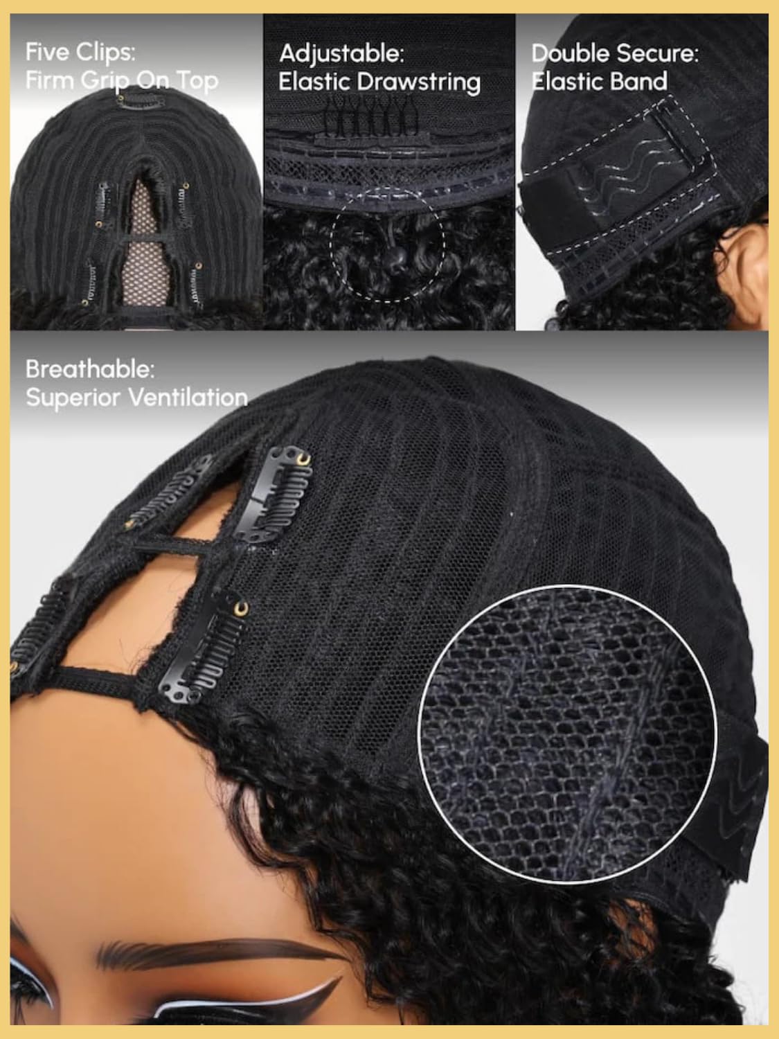 Snapklik.com : Nadula V Part Kinky Straight Wig Human Hair Glueless No ...