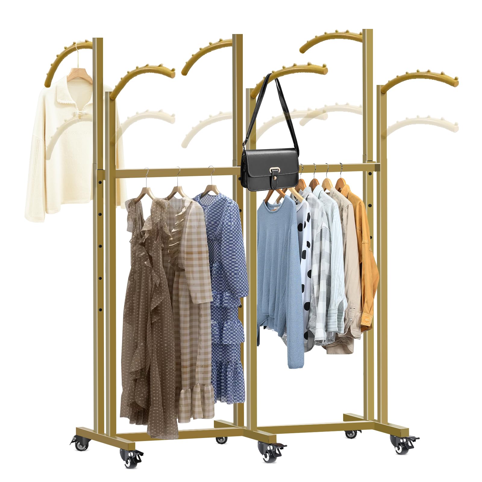 Amazon.com: Vrietina Floor Standing Metal Garment Rack, 6 Arms Clothing ...