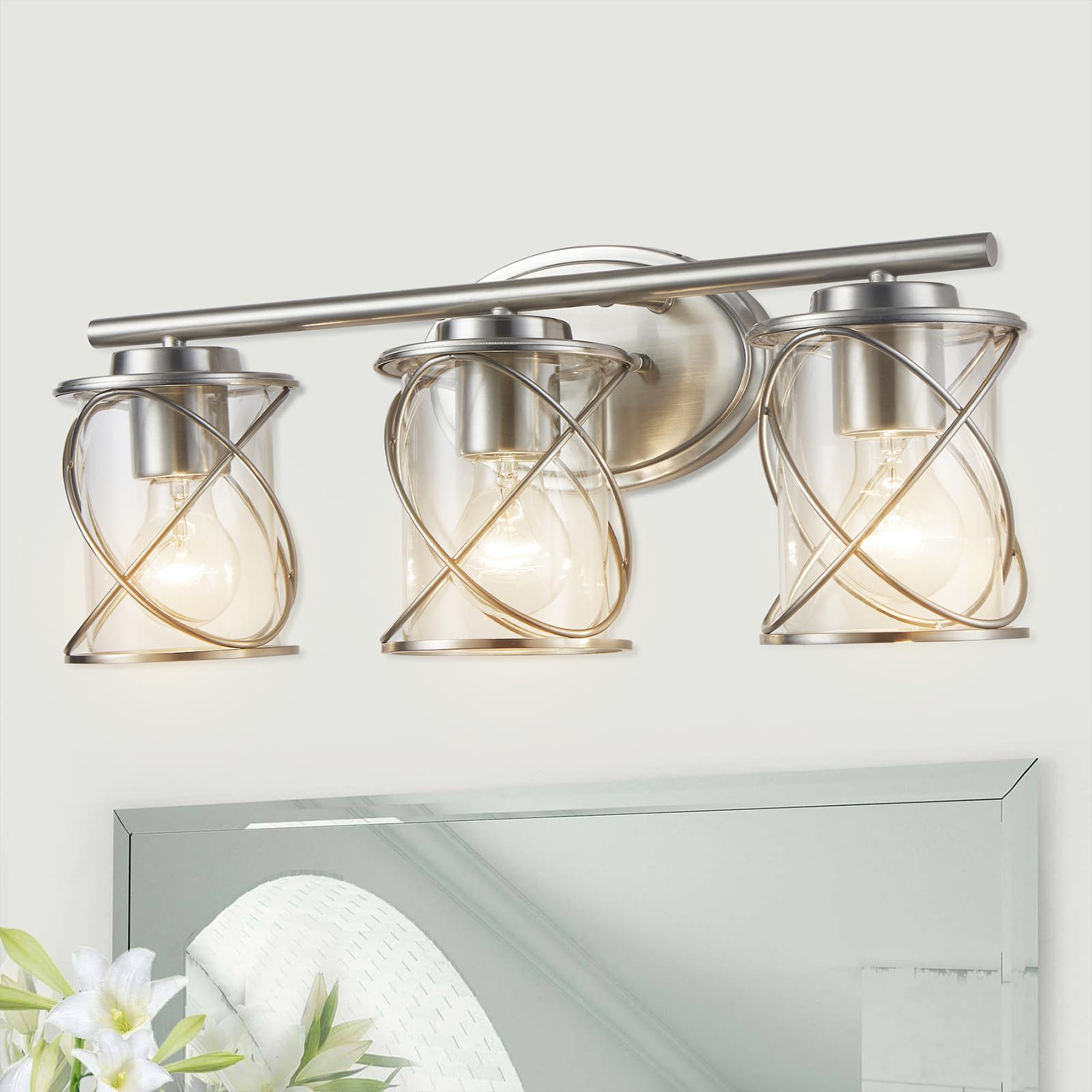 mavcadonf 3-Lights Bathroom Vanity Lights, Bathroom Light Fixtures Over ...