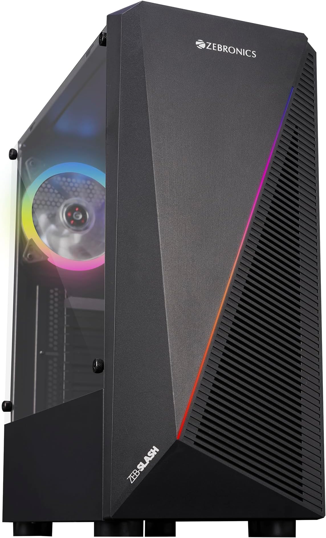 ZEBRONICS Slash Mid-Tower Premium Gaming Cabinet ATX/MicroATX/Mini ITX ...