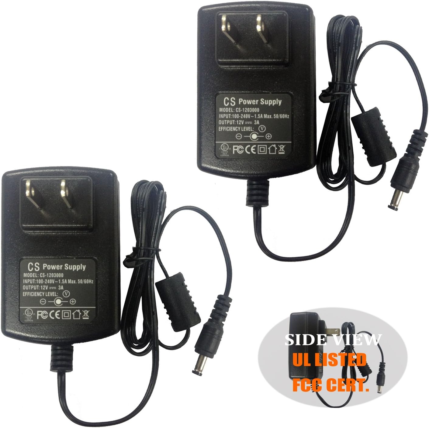 Amazon.com: [UL Certified] Security-01 2-Pack AC to DC 12V 3A Power ...