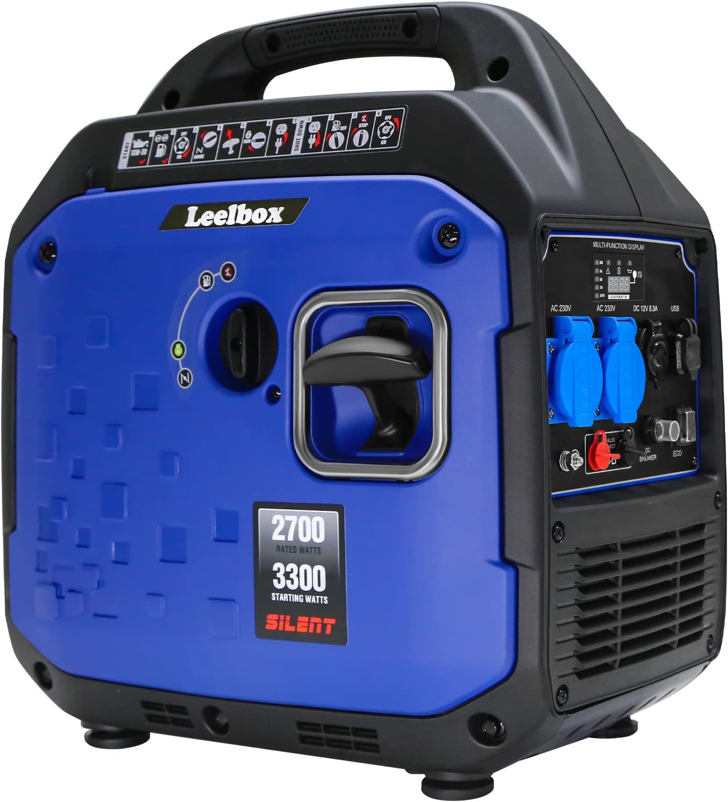 DENQBAR Inverter Stromgenerator DQ-2100 2100W, Benzin Stromerzeuger mit ...