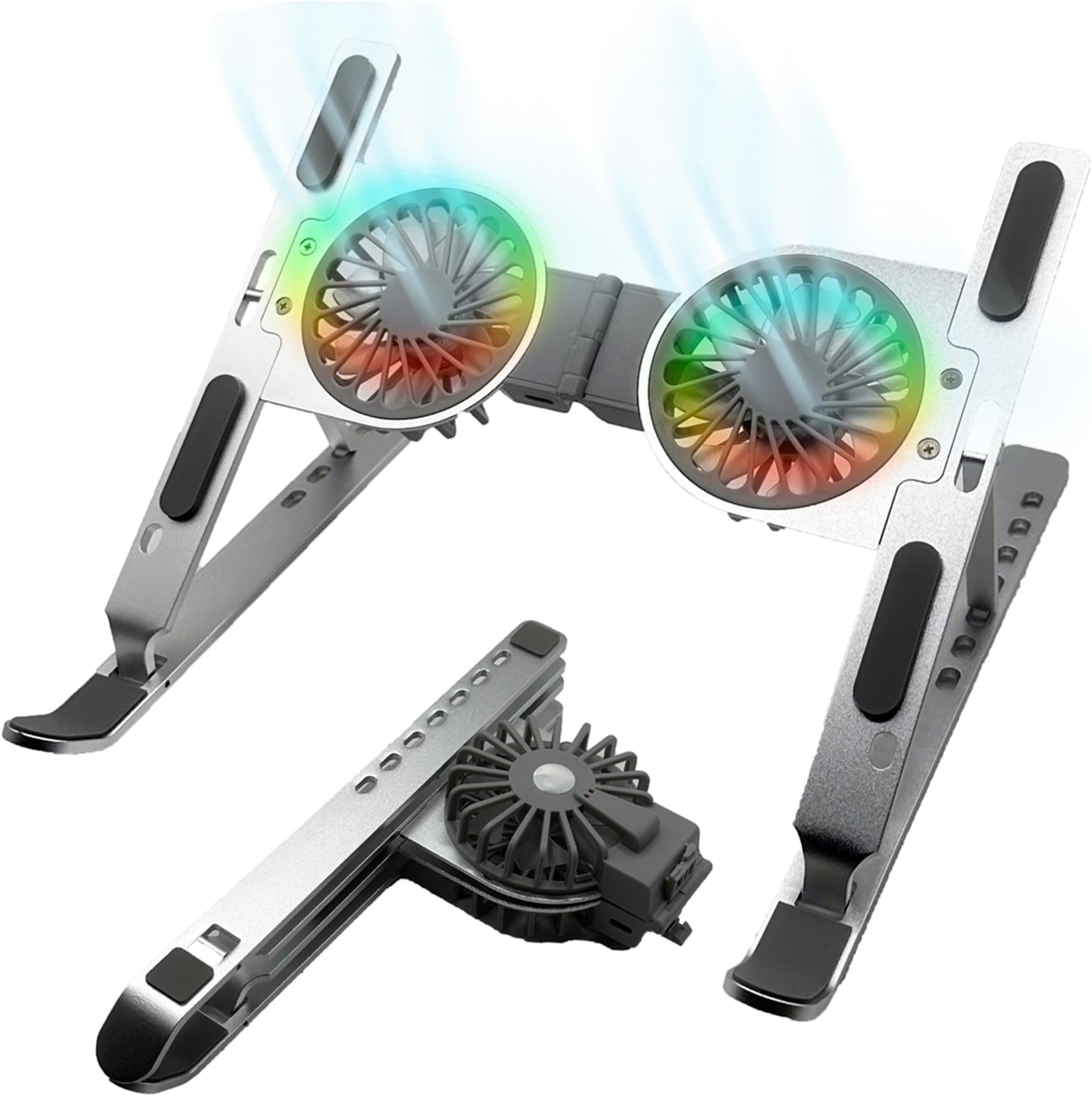 Adjustable Laptop Stand with Cooling Fan, Portable Foldable Laptop ...