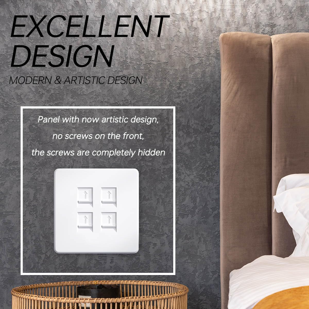 Acmerota Socket Ethernet Faceplate 4-Port CAT6 RJ45 Socket Wall Plate ...