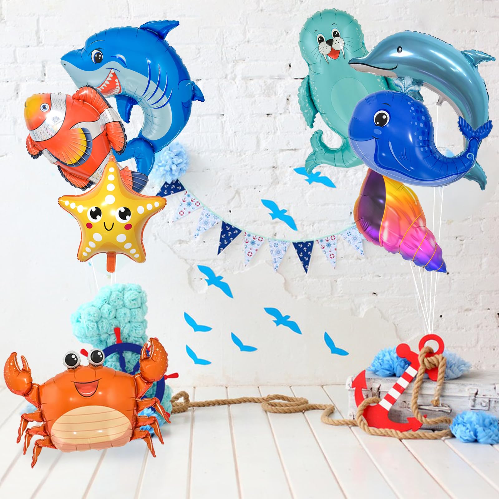 Snapklik.com : Sea Animal Balloons - Large Shark Dolphin Whale Fish ...