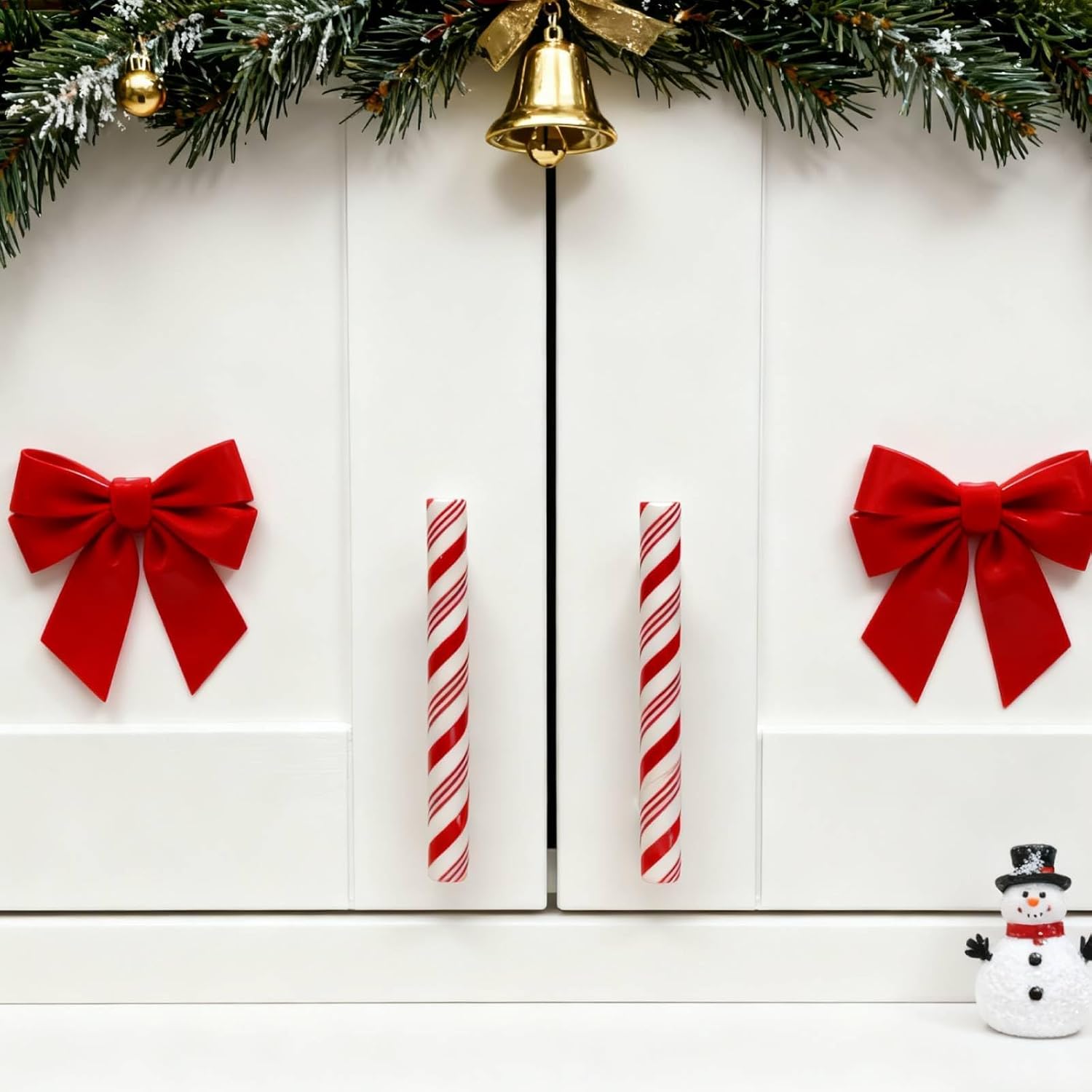 Amazon.com - Christmas Knob Covers for Kitchen Cabinets, Red and White Striped Cabinet Handle ...