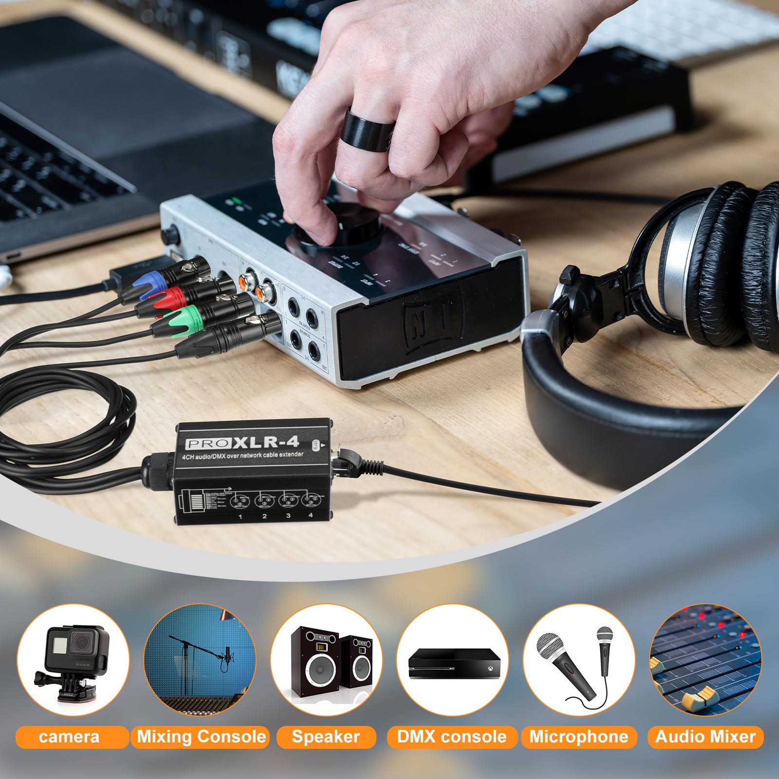 Snapklik.com : Flutesan 4 Pack 4 Channel 3 Pin Audio Snake XLR Cable ...