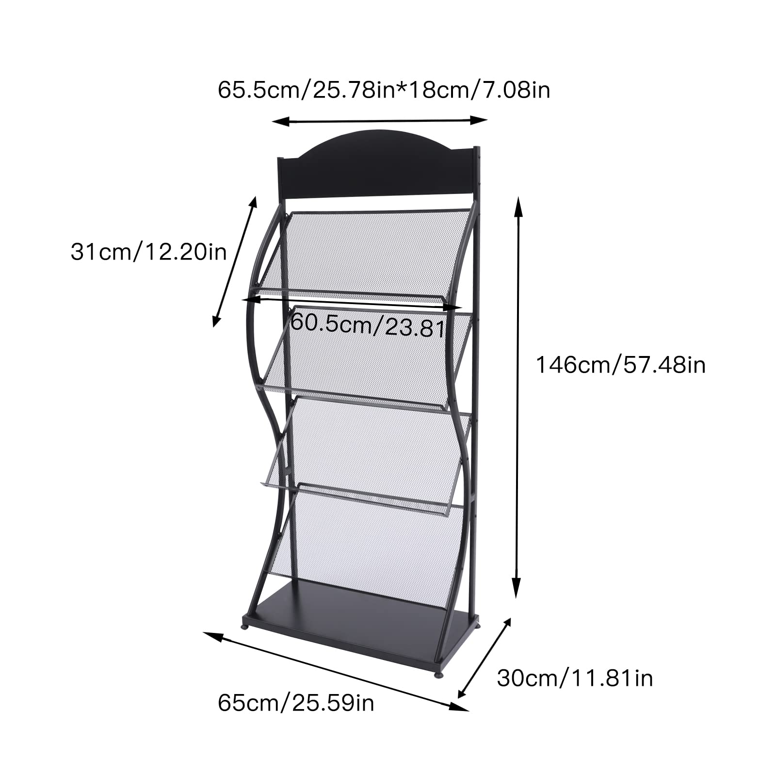 Snapklik.com : 4Tier Magazine Display Stand Newspaper Showcase Rack ...