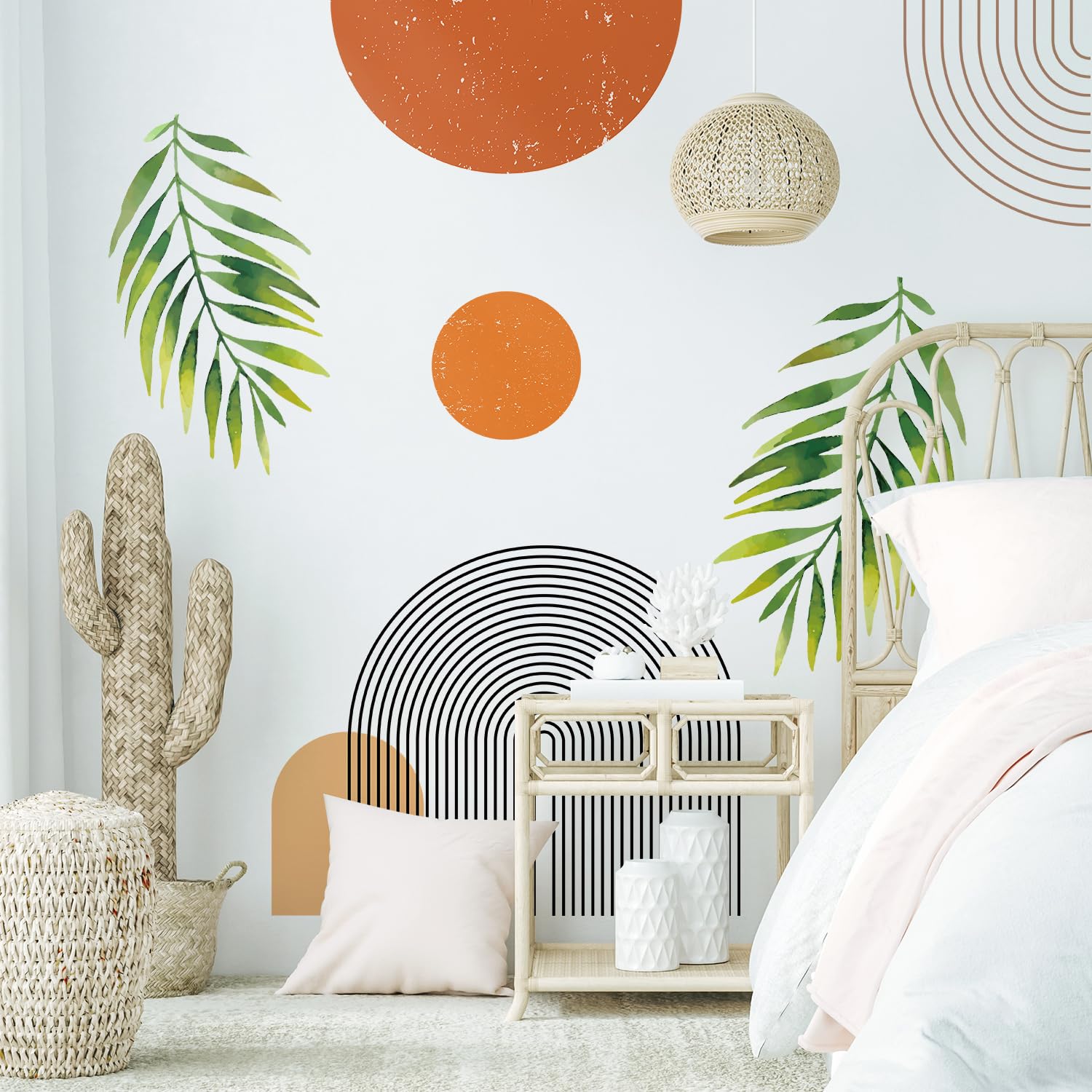 Amazon.com: VePret Boho Mid-Century Modern Wall Decals Peel and Stick ...