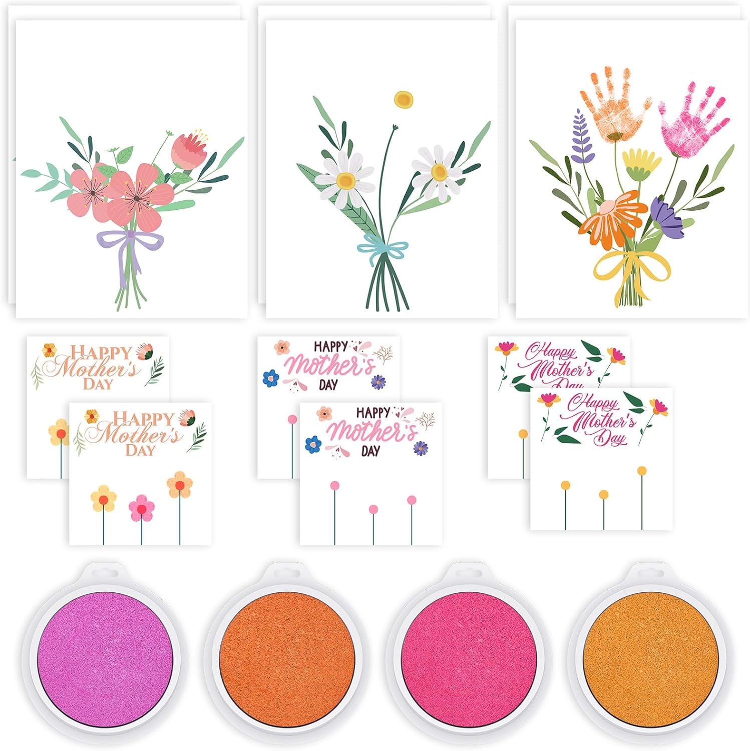Amazon.com: Weekgrat 16 Pcs Mother's Day Crafts for Kids DIY Thumbprint ...