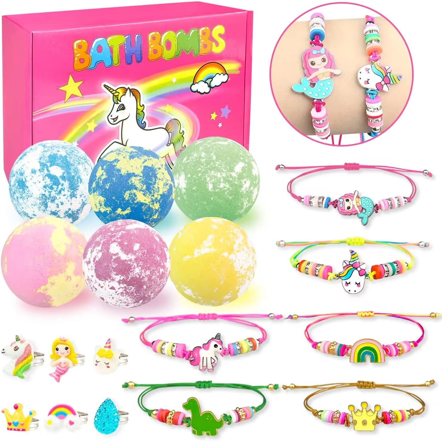 Amazon.com : Bath Bombs for Kids with Surprise Inside 6 Large Organic ...