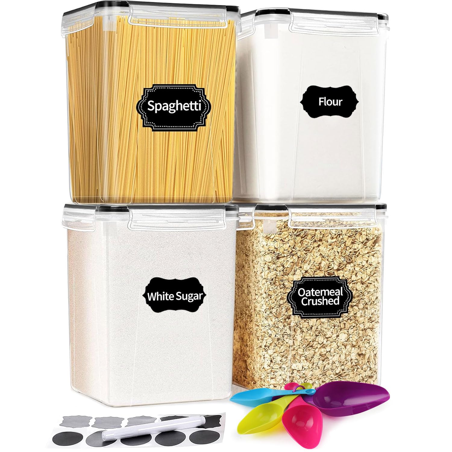 LuvMung 4Pcs Flour Sugar Storage Containers Large Food Storage ...