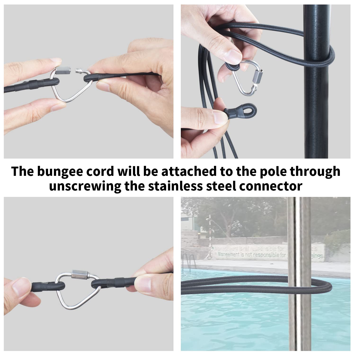 Stationary Swimming Tether For Pools UCEDER Swim Resistance Belt ...