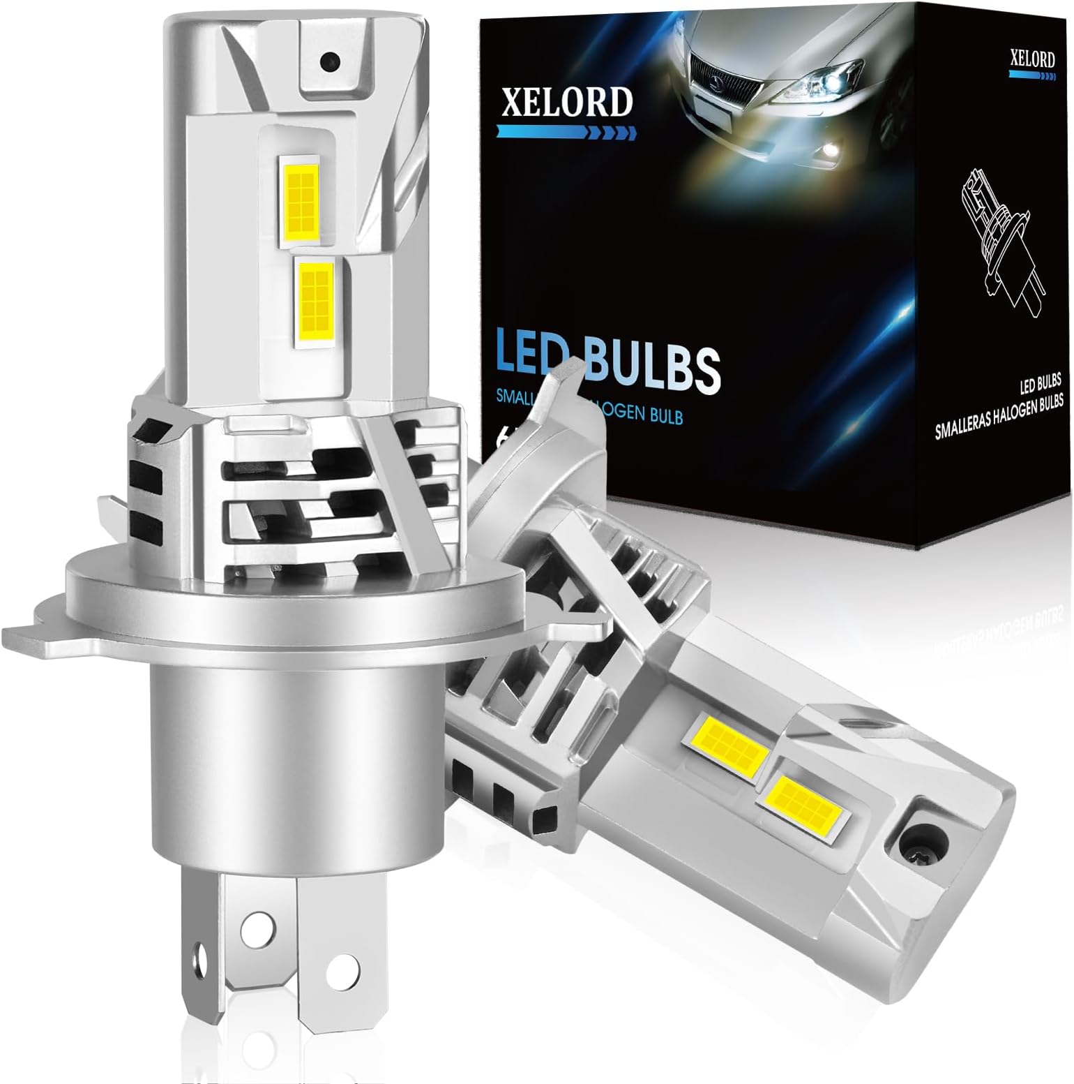 Amazon.fr : XELORD Ampoule LED H4 6500K Lumière Blanche Forte, 400% ...