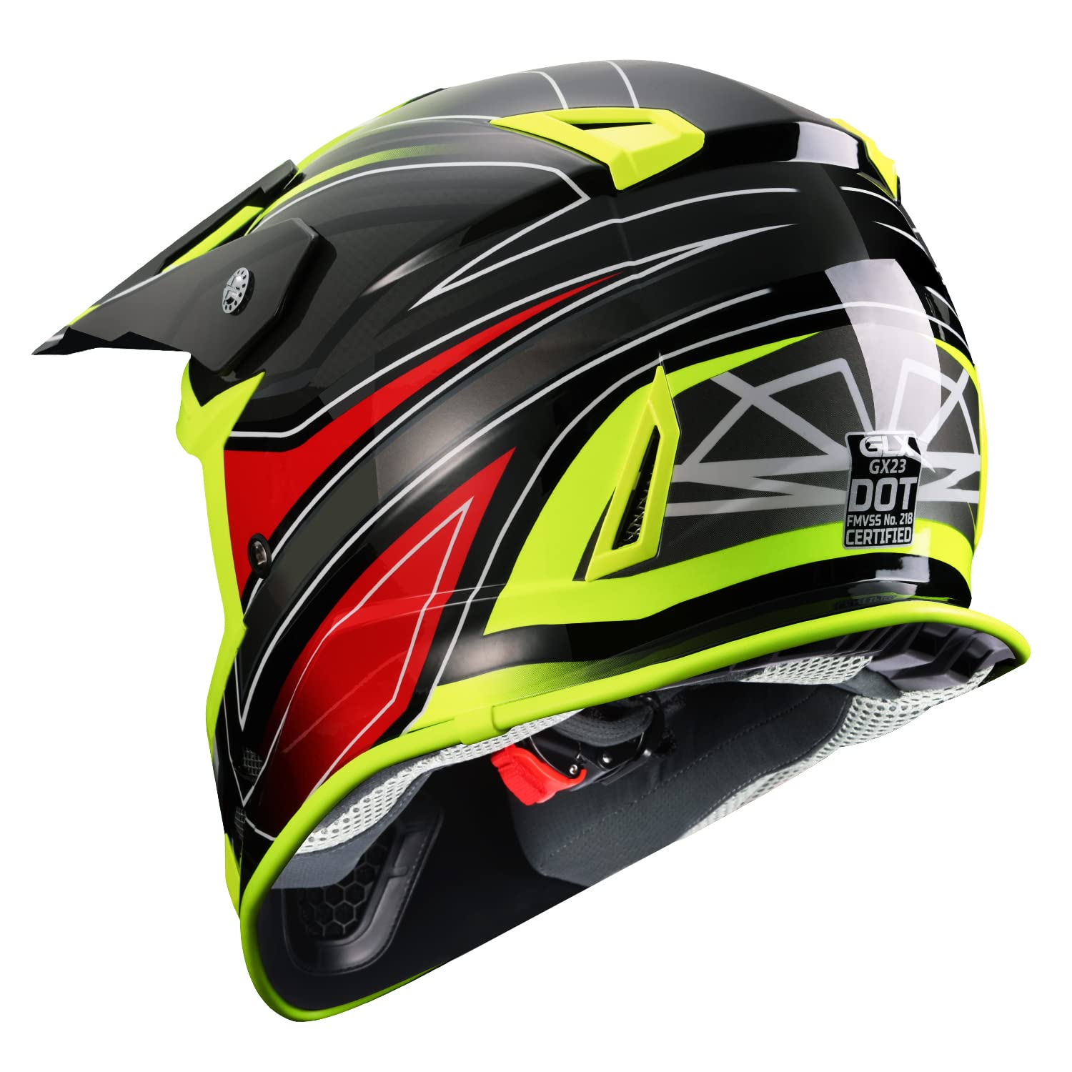 Snapklik.com : GLX GX23 Dirt Bike/Motocross Helmet - Sear Yellow