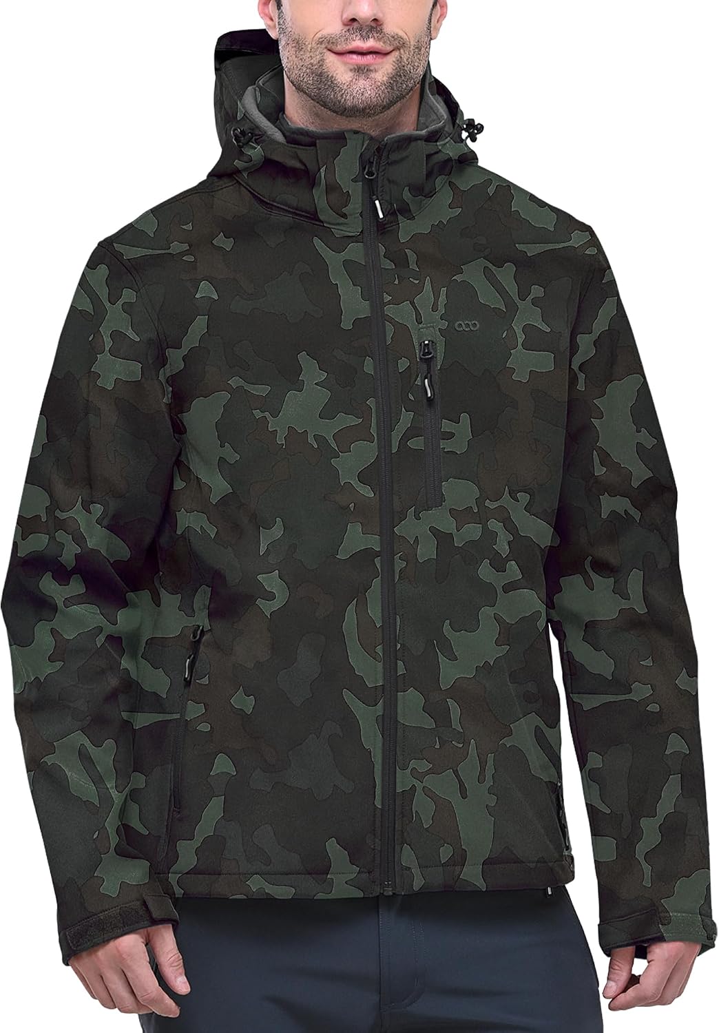 33,000ft Men's Softshell Jacket with Hood Fleece Lined Windbreaker ...