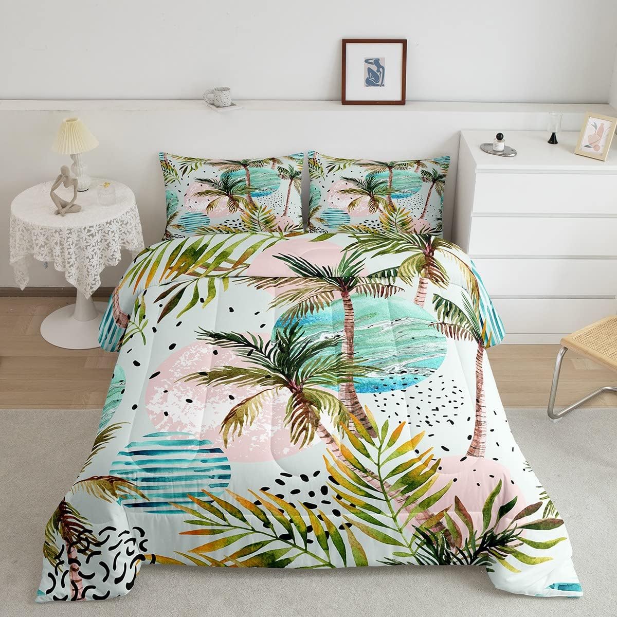 Amazon.com: LAUREN COLE Tropical Palm Tree Leaf/Leaves Ocean Beach ...