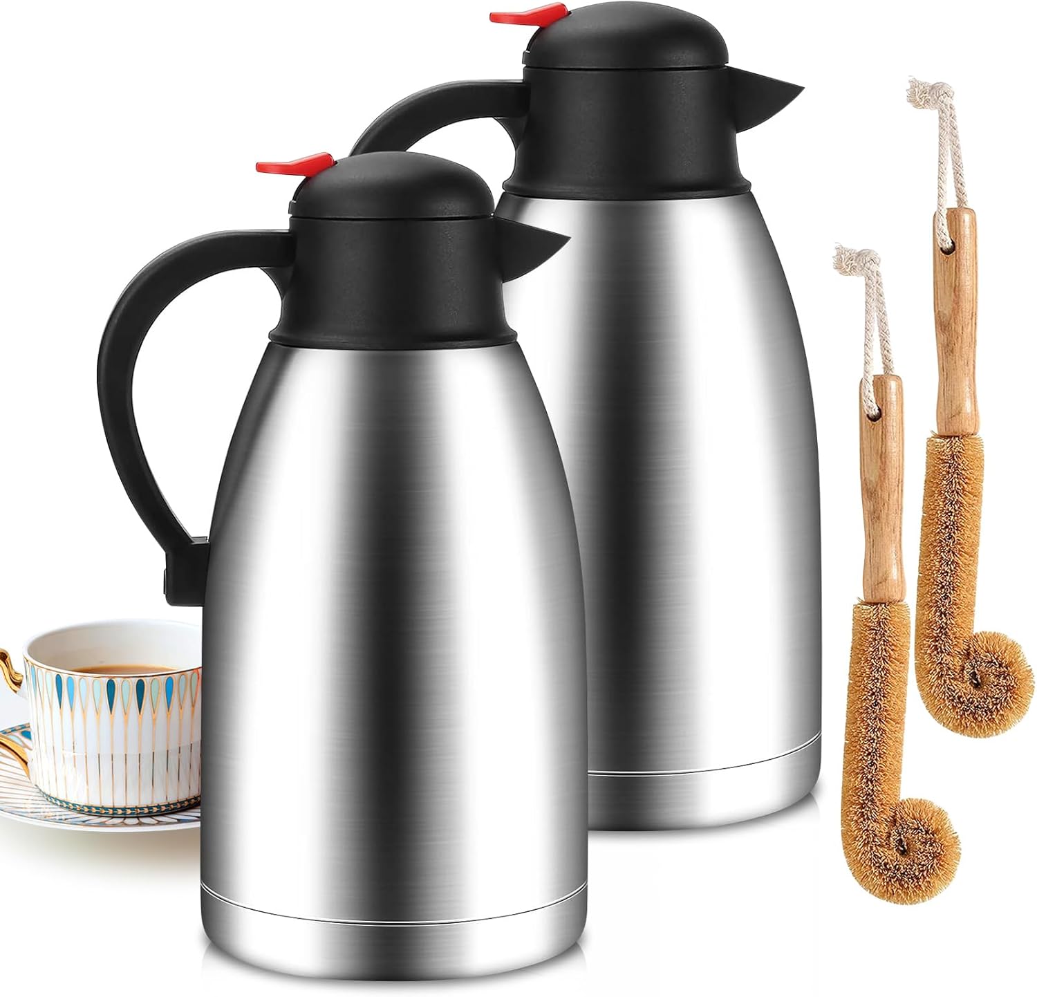 Amazon.com: 68 Oz Thermal Coffee Carafe,2 Pack Stainless Steel Thermal Carafe Double Wall ...