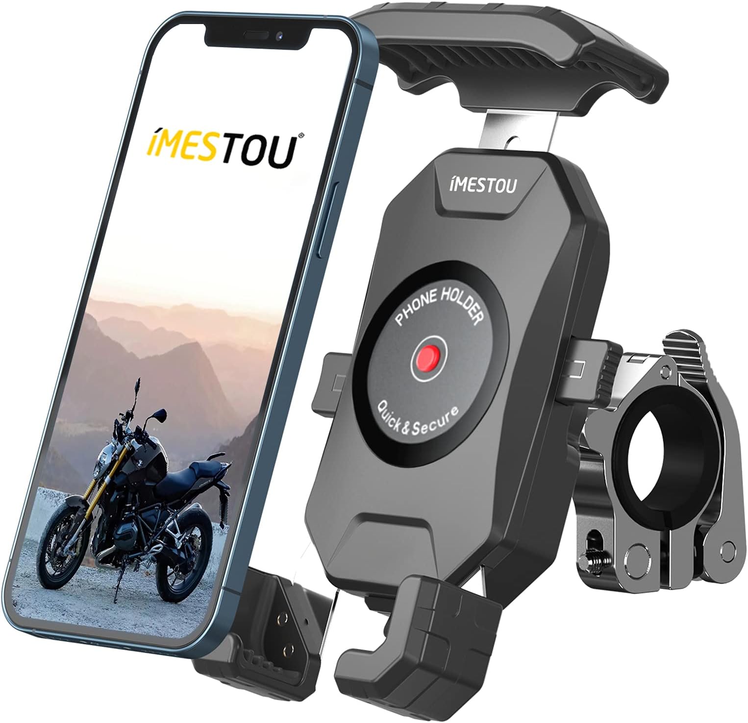 Bike Phone Mount, Motorcycle Phone Holder- iMESTOU Aluminium Base ...