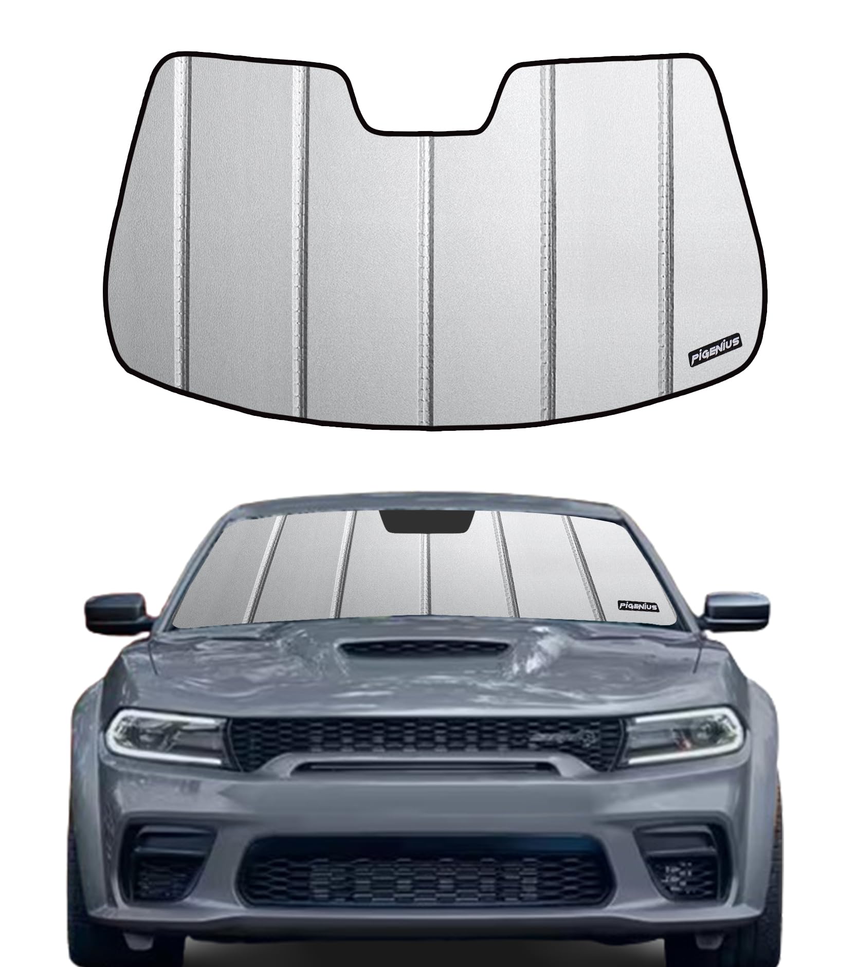 Amazon.com: Pigenius Windshield Sun Shade for 2011-2023 Dodge Charger ...