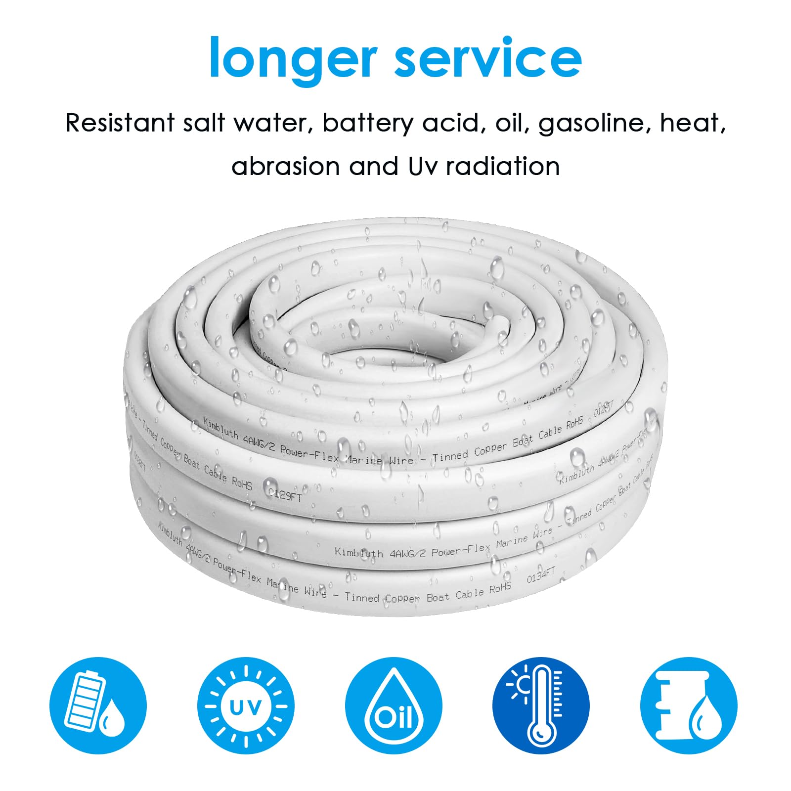 Snapklik.com : Kimbluth 4 Gauge Duplex Marine Wire Tinned Copper Boat Cable