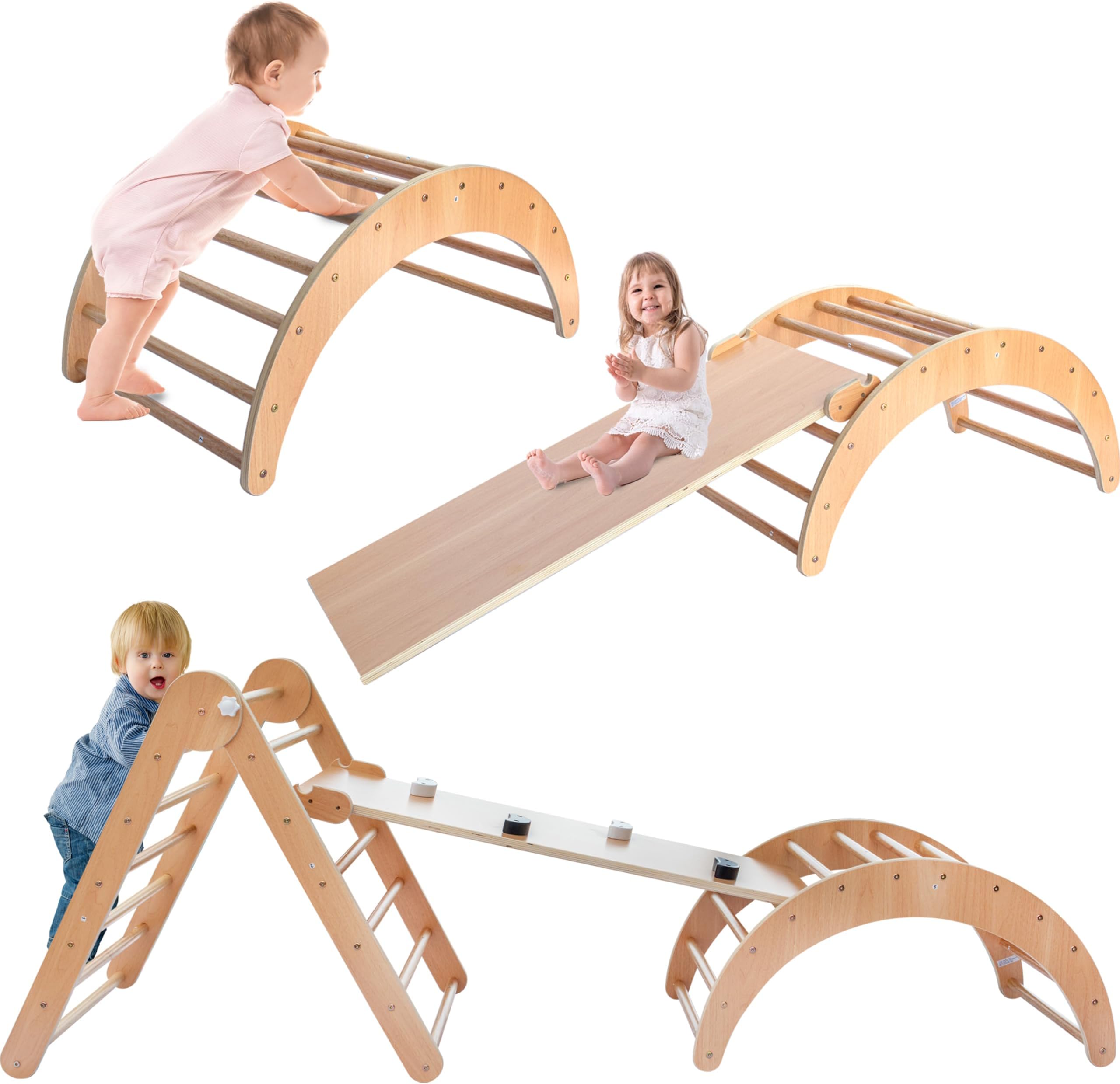 Amazon.com: BBY Shower 5-in-1 Pikler Triangle Gym, Montessori Foldable ...