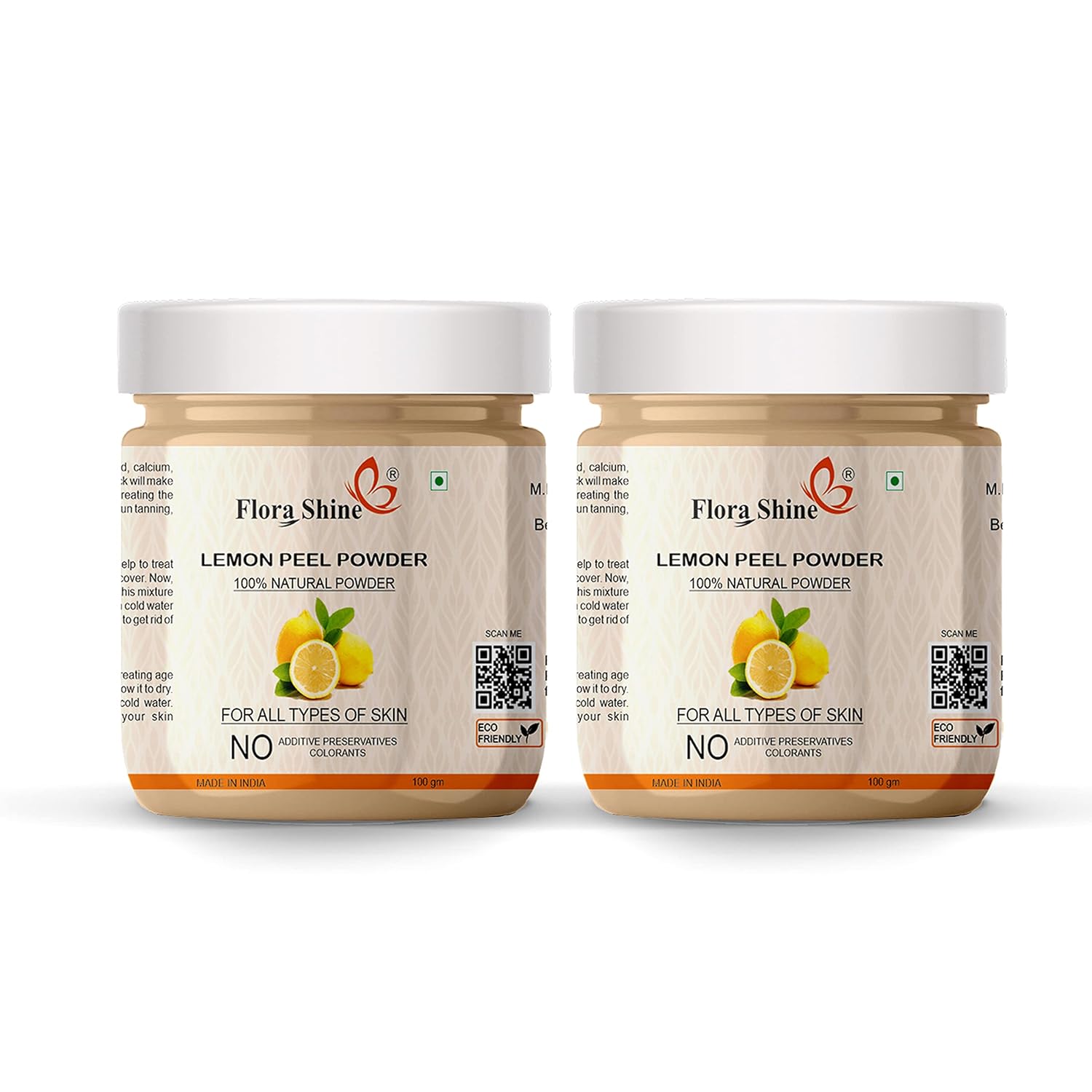Flora Shine Natural & Organic Lemon Peel Powder for Brightening ...