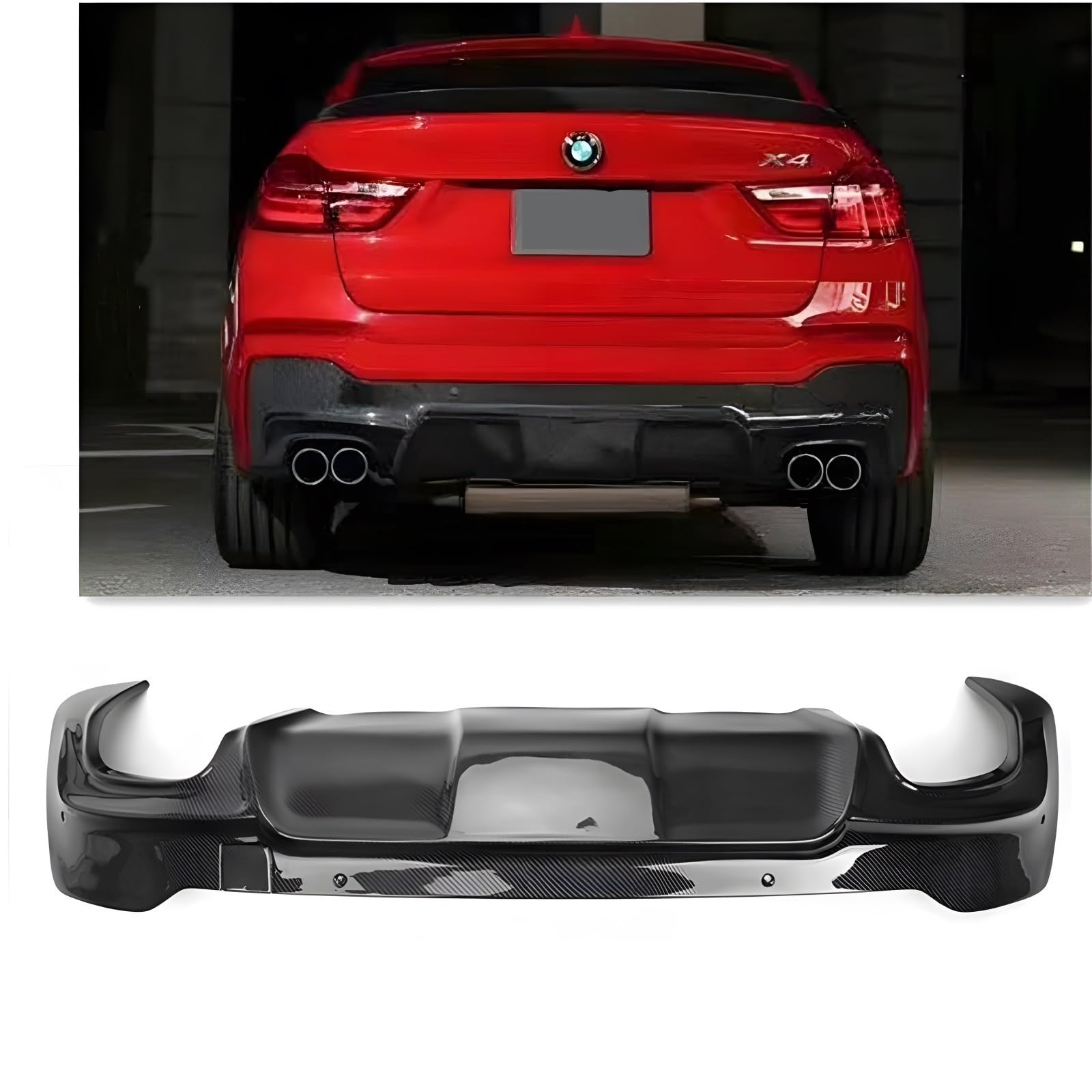 Amazon.com: Carbon Fiber Rear Bumper Diffuser Lip Spoiler Protector ...