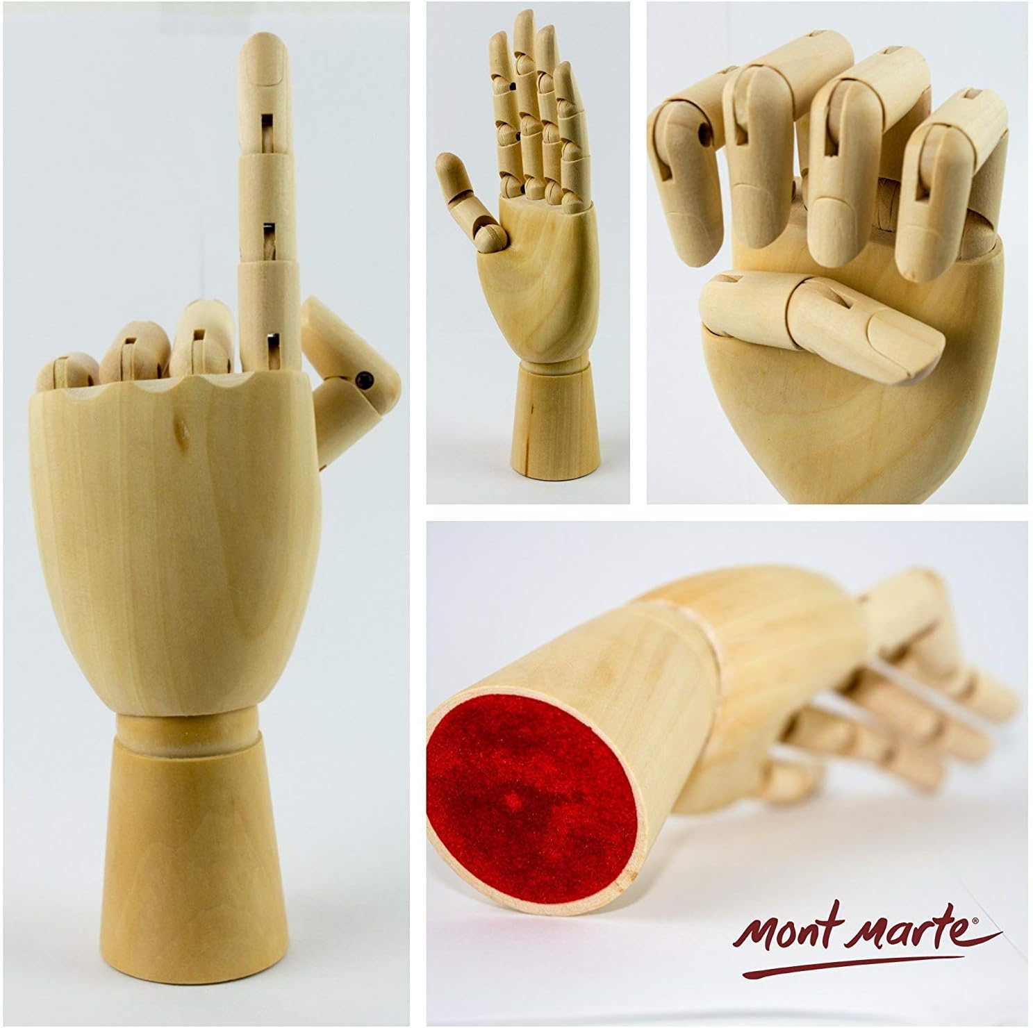 Mont Marte Mannequin Hand – Wooden Model Hand – Left Hand – 25,4 cm ...