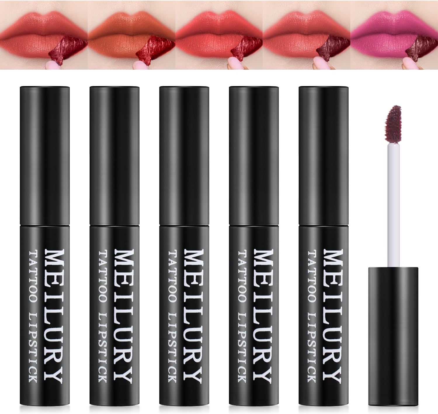 Amazon.com : Meilury 5 Colors Peel Off Lip Stain Set, Magic Lip Stain ...