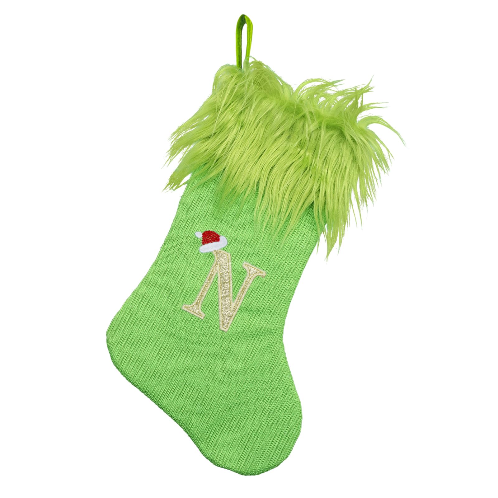 Amazon.com: yulian Christmas Stockings,Green Monogram Christmas ...