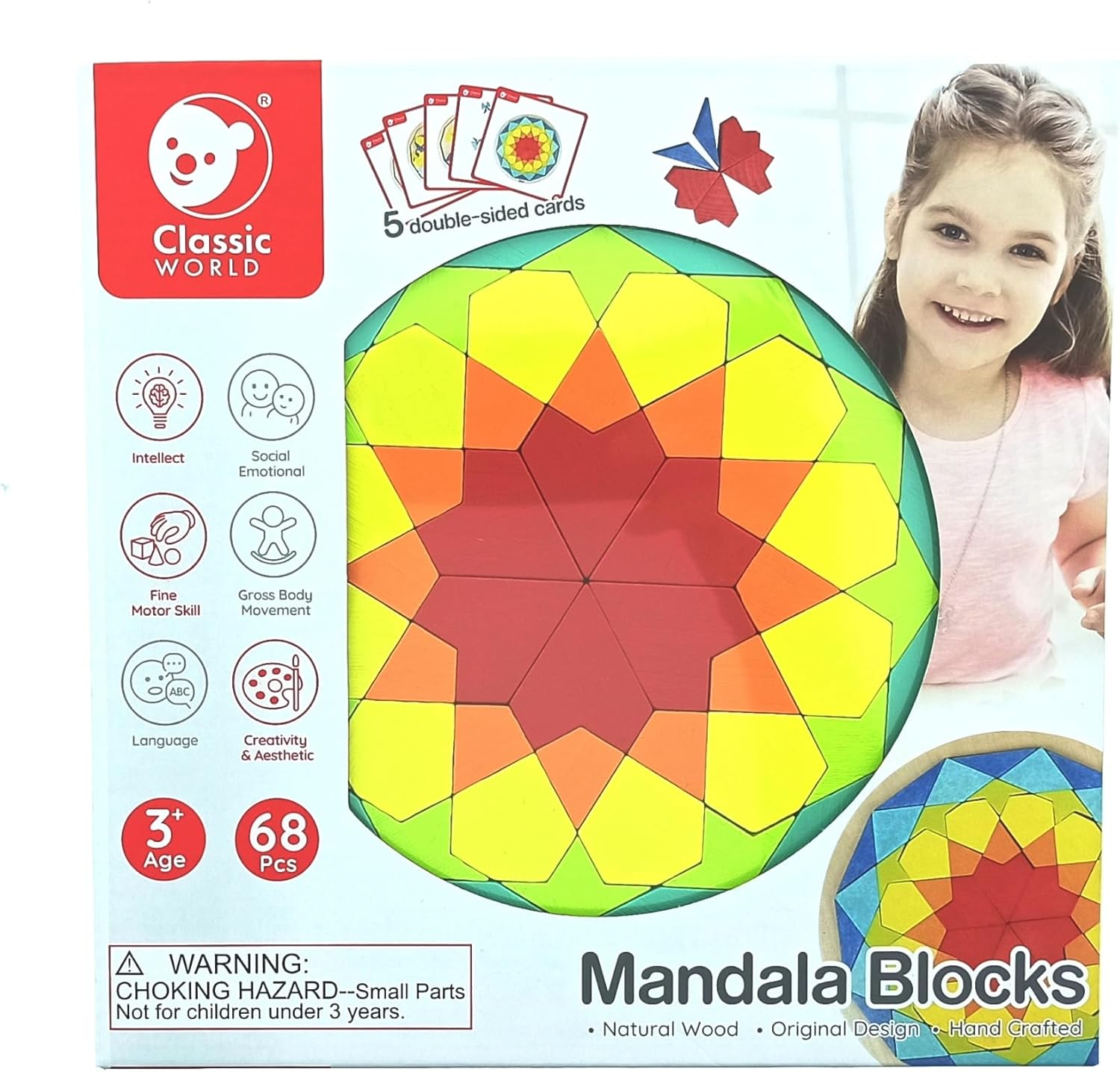 Classic World Mandala Blocks with Cards 3D Puzzle 72-Piece Set : Amazon ...