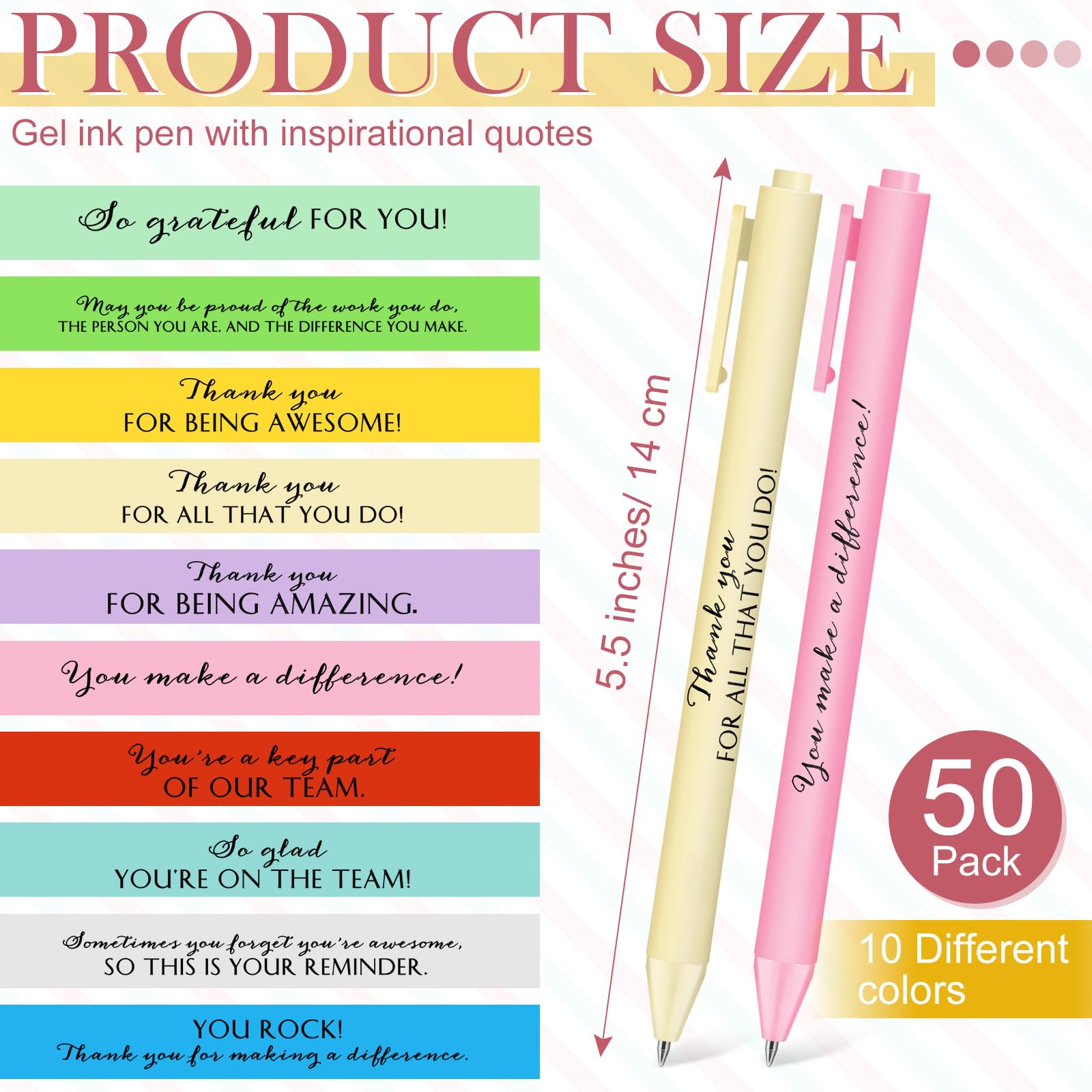 Snapklik.com : Crtiin 50 Pcs Gel Ink Pens Motivational Pen For ...